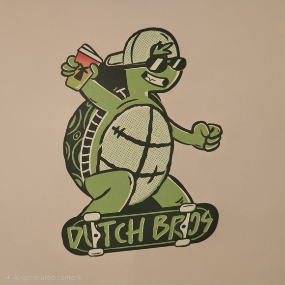 Dutch Bros | Design | Dutch Bros Turtle On Skateboard March 226 Sticker ...